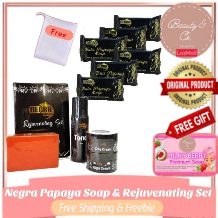 NEGRA GLUTA PAPAYA SOAP, NEGRA REJUV SET NEGRA GLUTA PAPAYA KOJIC SOAP ...