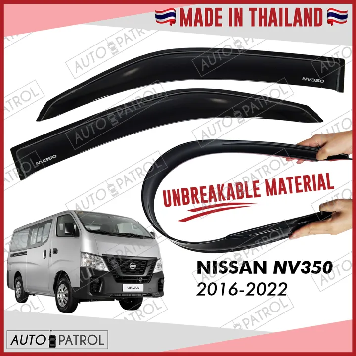 Nissan NV350 2016-2022 Black Unbreakable Type Rain Guard Window Visor ...