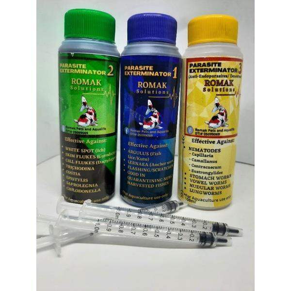 Romak 1 2 3 Solutions Fish Medicine Parasite Exterminator 100ml | Lazada PH