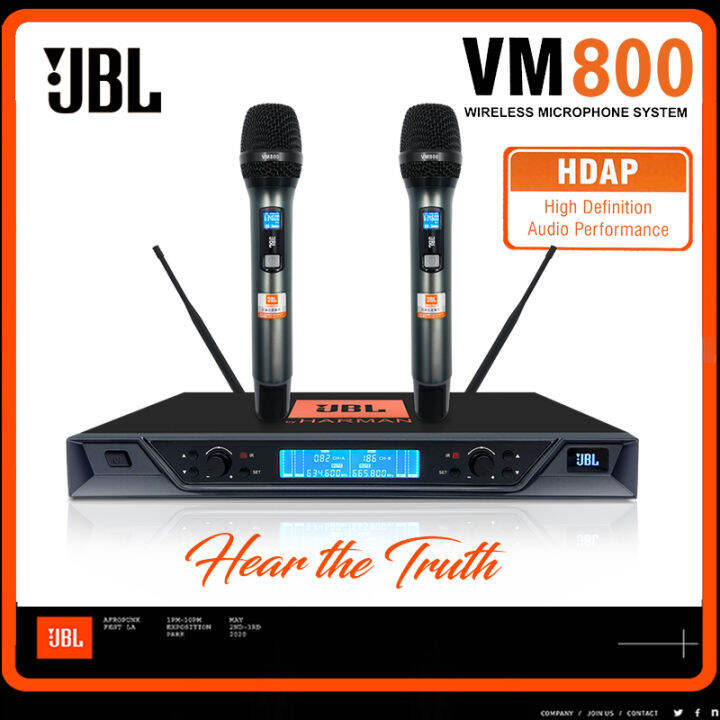 Wireless Microphone ไมโครโฟนไร้สายคู่ VM-800 ไมโครโฟนไร้สาย ช่วงรับ UHF ...