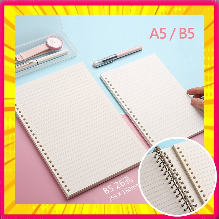 A5/B5 20/26 หลุม 60 แผ่น กระดาษรีฟิว กระดาษมีรู สันห่วง Loose-Leaf ...