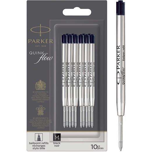 BEST SALE!!♚ PARKER QUINKflow Ballpoint Pen Ink Refills Medium Tip Black 10 Count Value Pack ...
