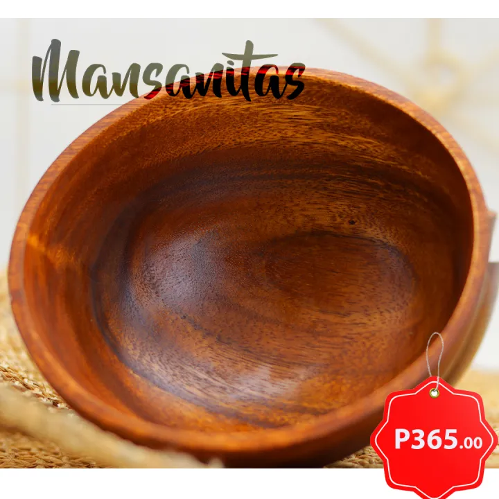 Mansanitas Mansanas 1 PC Acacia Wood Wooden Salad Bowl 5 or 8 INCHES ...