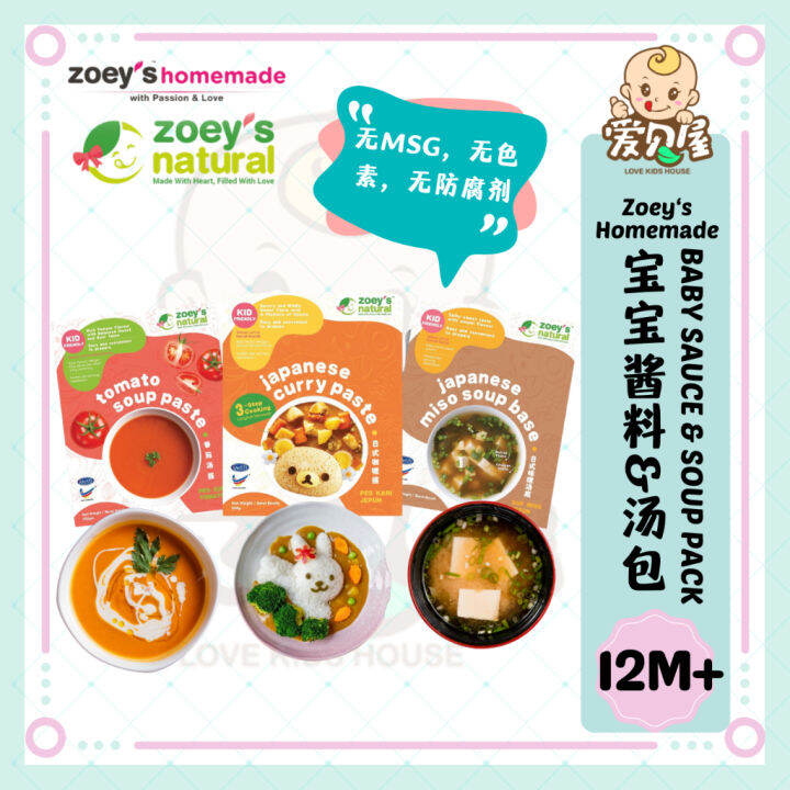 Zoey's Homemade Baby Sauce & Soup Pack MisoSoup/Curry Sauce/Tomato ...