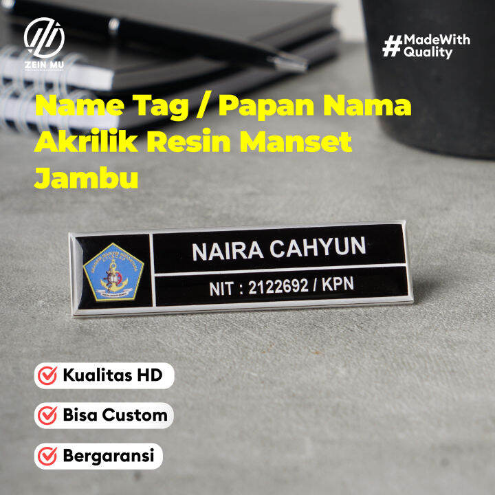 Name Tag / Papan Nama Akrilik Resin Manset Jambu | Lazada Indonesia