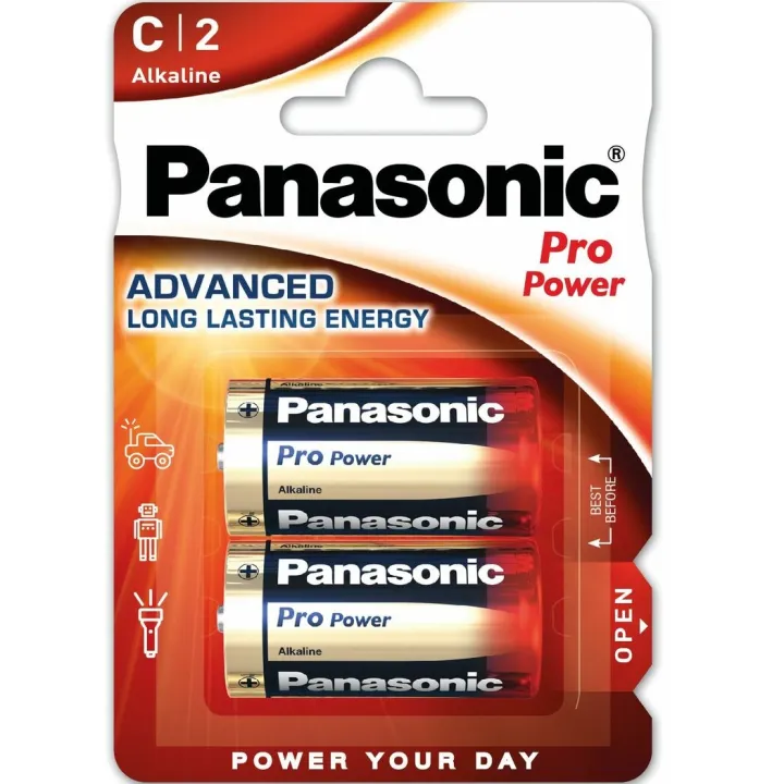Panasonic Size C Pro Power Batteries (2 pcs) LR14 Panasonic C Alkaline ...