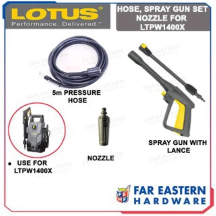 Sukiy LOTUS Pressure Washer 5m Hose Spray Gun Nozzle Inlet for ...