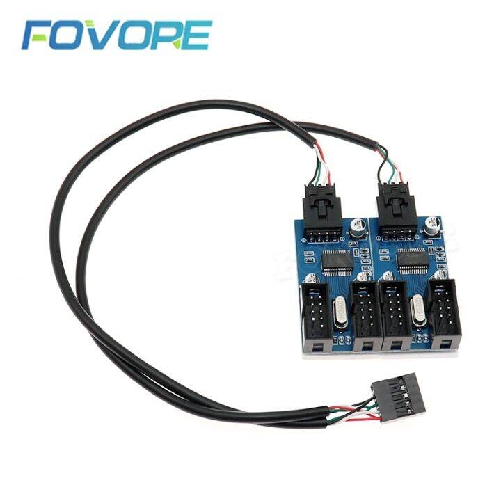 Motherboard 9pin USB header Splitter Male 1 to 2/4 Female Extension ...