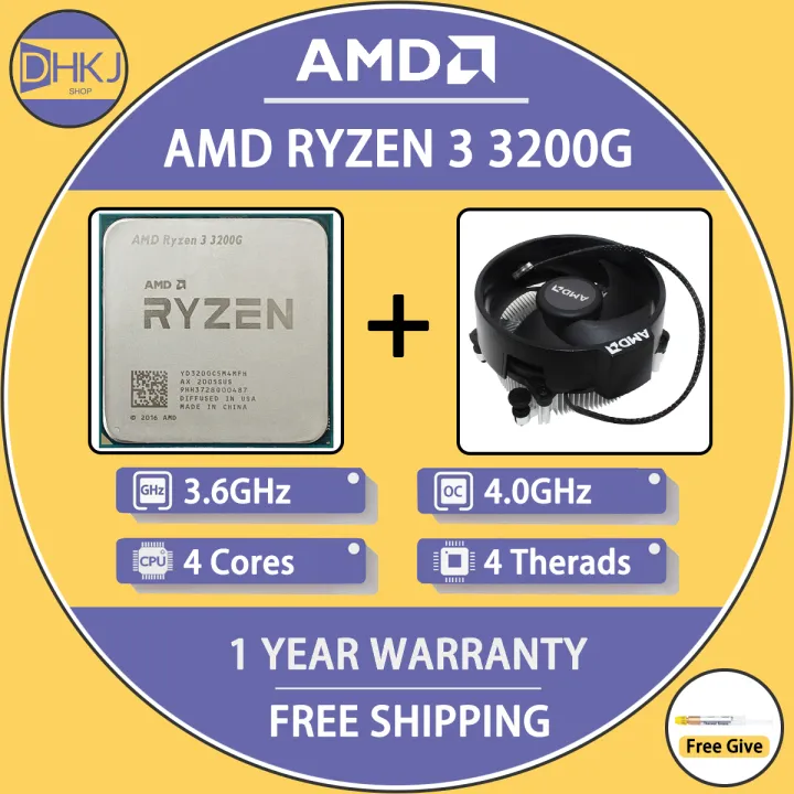 Used AMD Ryzen 3 3200G R3 3200G 3.6 GHz Quad-Core Quad-Thread 65W CPU ...