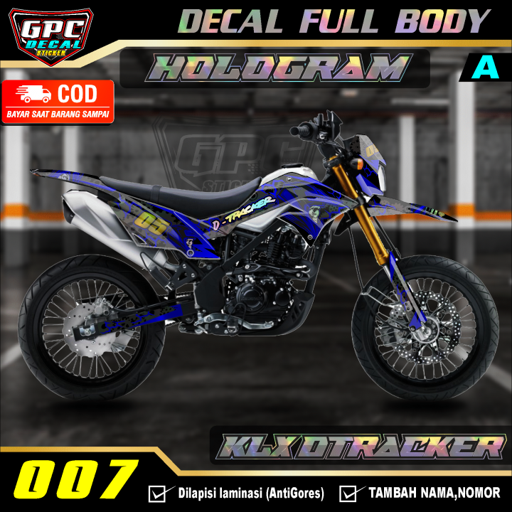 Decal Sticker Motor Cross HOLOGRAM KLX Dtracker 150 New Fullbody ...