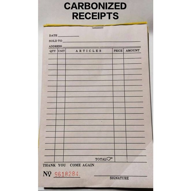 Carbonized Sold to receipt / resibo /article 2 ply / 3 ply / 4 ply ...