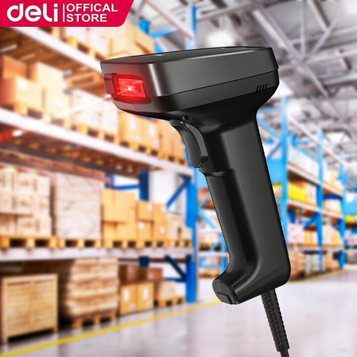 【COD】 Deli Laser Barcode Scanner Handheld Reader Supermarket Retail POS E14953 | Lazada PH