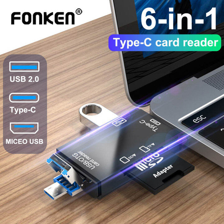 FONKEN 6 in 1 OTG SD Card Reader Flash Drive Smart Memory Card Reader ... FONKEN 6 in 1 OTG SD Card Reader Flash Drive Smart Memory Card Reader ...