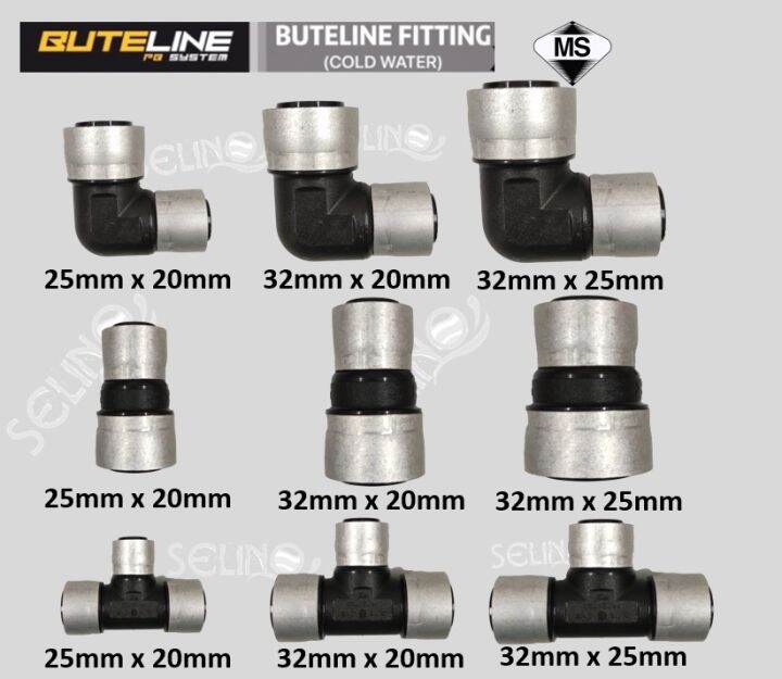 [READY STOCK] BUTELINE FITTING REDUCING ELBOW,TEE,SOCKET (COLD WATER ...