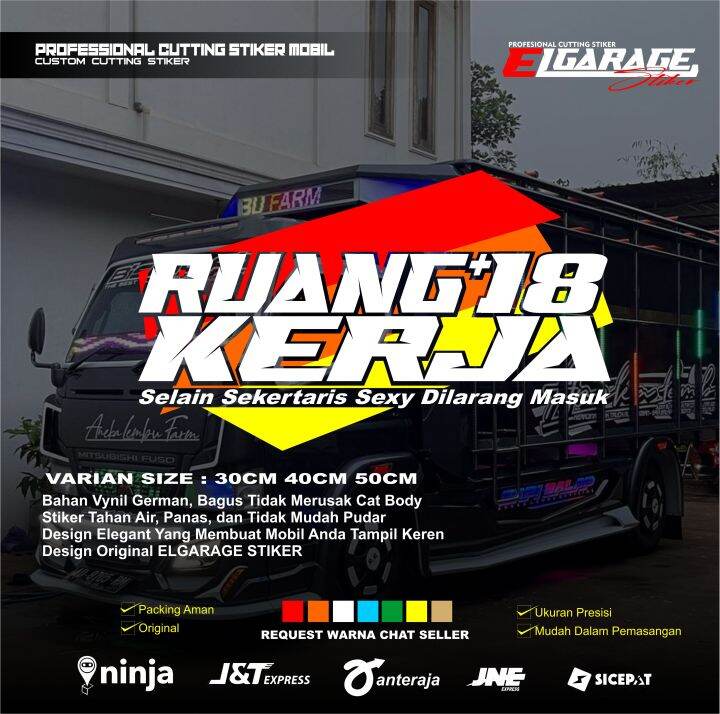 Stiker kaca truk stiker ruang kerja cutting stiker variasi kaca pintu ...