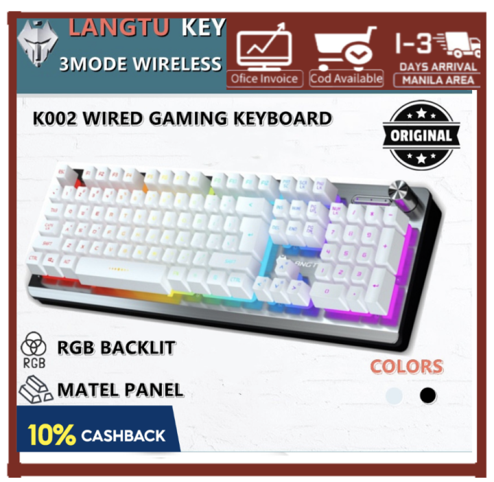 LANGTU k002 New 104 Key USB Wired Gaming Keyboard, Advanced Ergonomic Design, for PC Typewriter ...