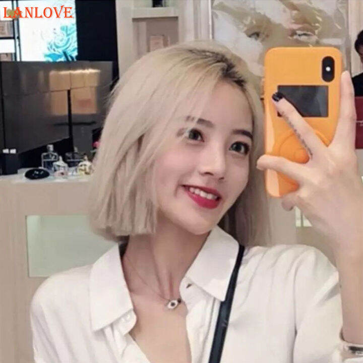 LANLOVE วิกผมวัสดุชั้นพรีเมียมบ๊อบธรรมชาติแฟชั่นแฮร์พีซติดผมเรียบแข็งแรงทนทานสำหรับการเปลี่ยนทรง ...