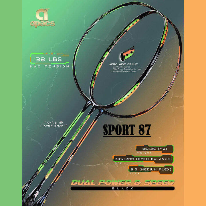 Raket Badminton Apacs Dual Power & Speed Bonus Komplit Raket Apacs Dual ...