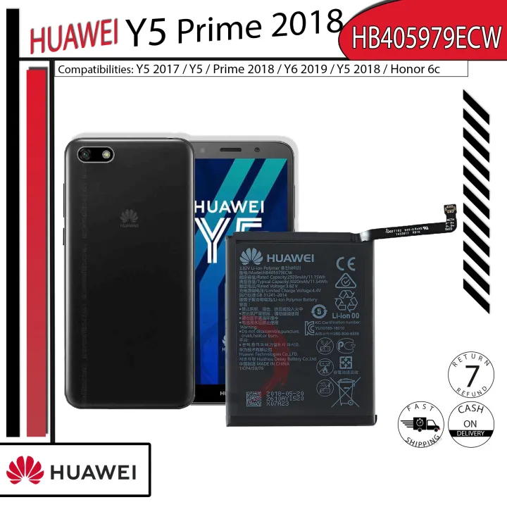 Huawei Y5 Prime 2018 Battery Model: HB405979ECW (3020mAh) Original ...