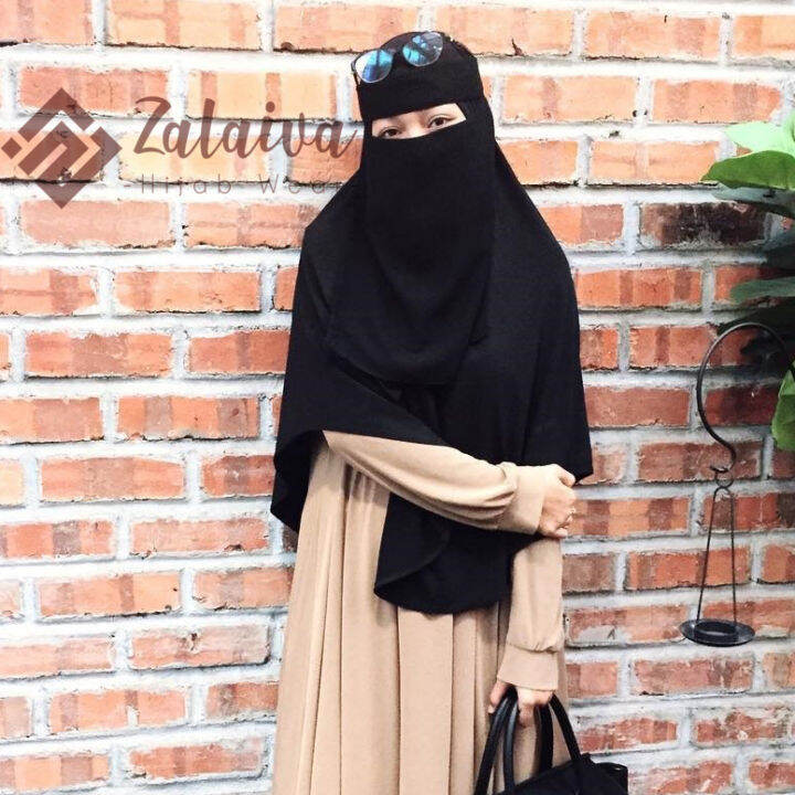 Cadar Bandana 2 Layer Warna Putih Ninja Tanpa Jahitan Ada 12 Warna Lainnya Niqab Nikob Nikab ...