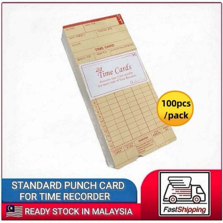 PUNCH CARD FOR PUNCH CARD MACHINE KAD PERAKAM MASA *100PCS/PACK | Lazada