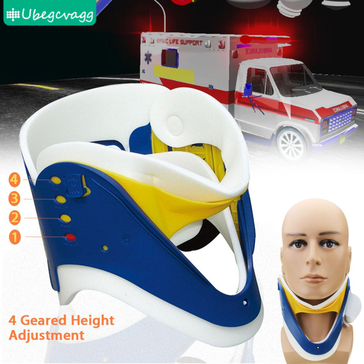 4 Gears Adjustable Therapy Neck Collar Cervical Traction Device Support ...
