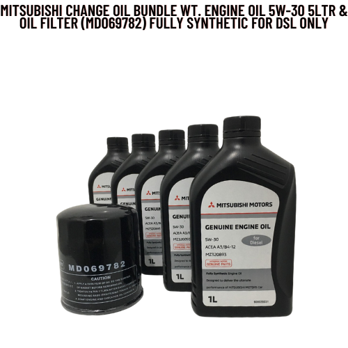 MITSUBISHI CHANGE OIL BUNDLE WT. ENGINE OIL 5W-30 5LTR & OIL FILTER ...