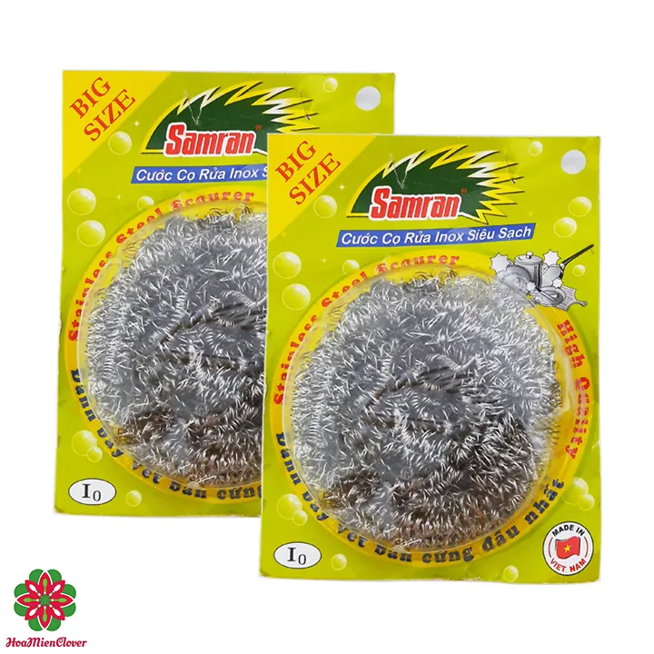 SET 2 Cước Inox chùi làm sạch xoong nồi bếp - thép không rỉ có độ bền cao Samran - BIG SIZE ...