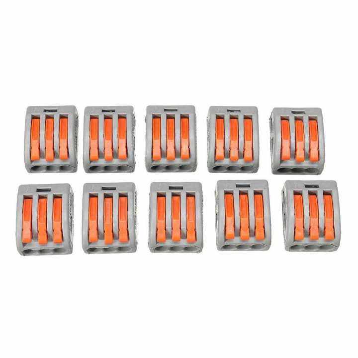 10 PCS 3 Pin Wiring Connector Terminal Reusable Quick Concatenate PCT ...