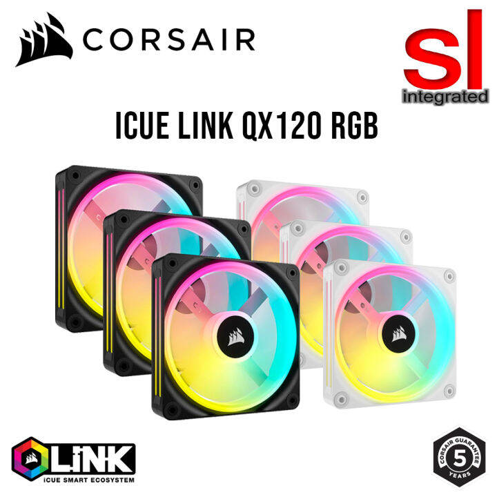 Corsair iCUE LINK QX120 RGB 120mm PWM PC Fans - Black/White (Single ...