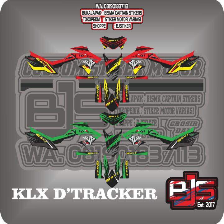 stiker striping list full body decal motor klx d'tracker motif shark ...