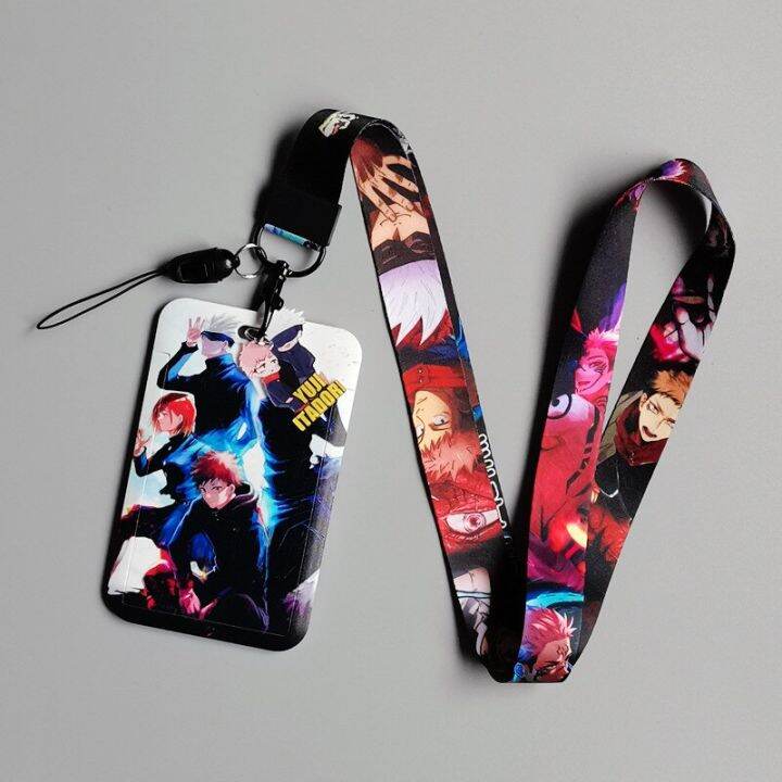 Pcs Cute Anime Jujutsu Kaisen Cases Lanyard Figure Itadori Yuji Gojo ...