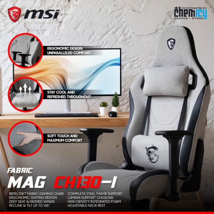 MSI MAG CH130I / CH130-I Fabric Gaming Chair / Kursi Gaming | Lazada ...