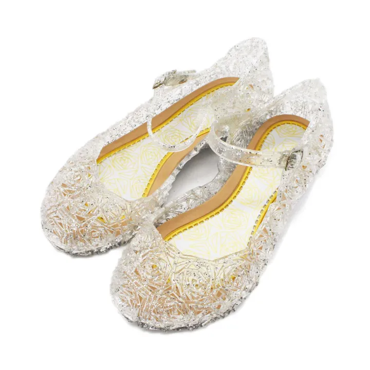 Girls Glitter Sandal PVC Sole ป้องกันการลื่นสวมใส่สบายรองเท้าคอสเพลย์ ...
