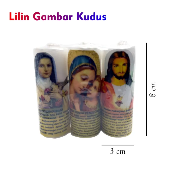 8 cm Lilin Gambar Kudus/Aneka Lilin Doa Katolik/Lilin Mini | Lazada ...