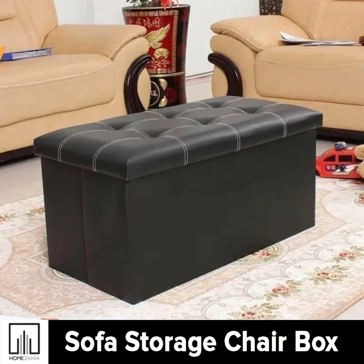 Ottoman Rectangular Sofa Storage Stool Sit Sofa Folding Box Chair ...