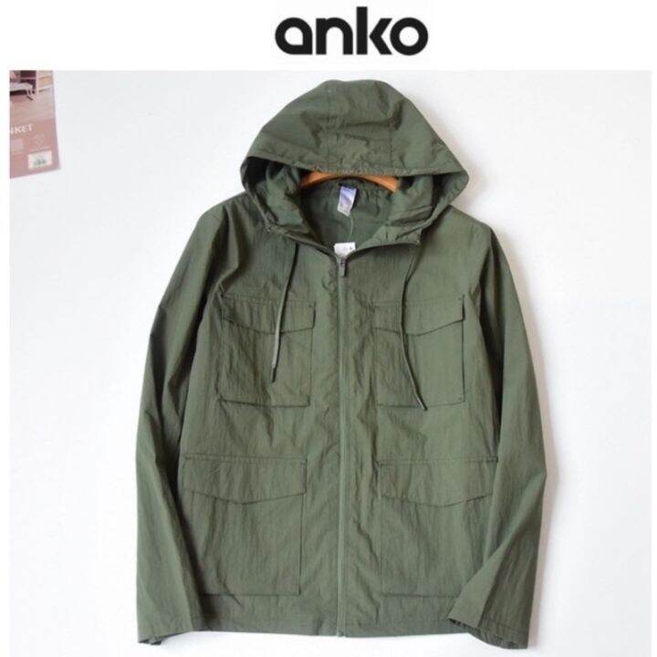 ℗ เสื้อฮู้ด เสื้อฮู้ดผู้ชาย เสื้อทหาร Jacket เสื้อเขียวทหาร แบรนด์ ANKO ...