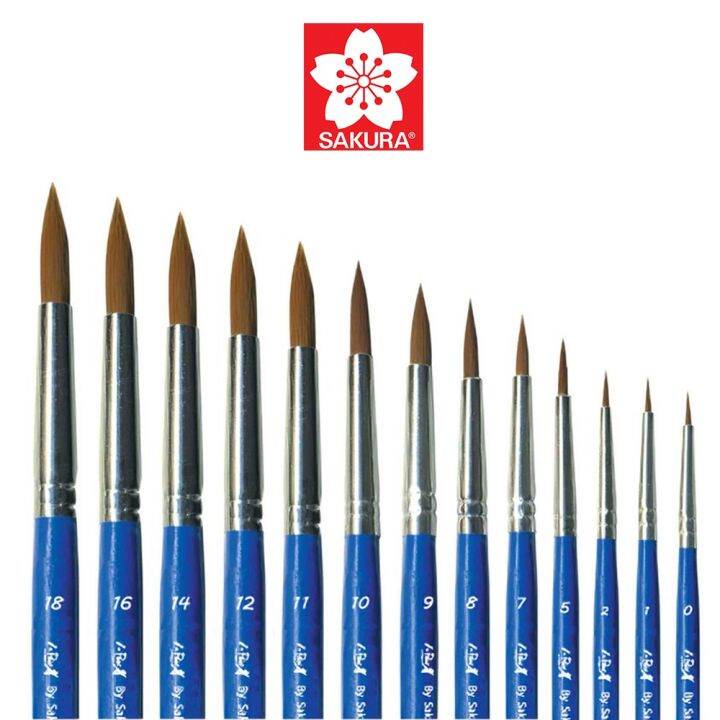 พู่กันหัวกลม ซากุระ เบอร์ 0-18 I-Paint SAKURA (1 ด้าม) | Lazada.co.th