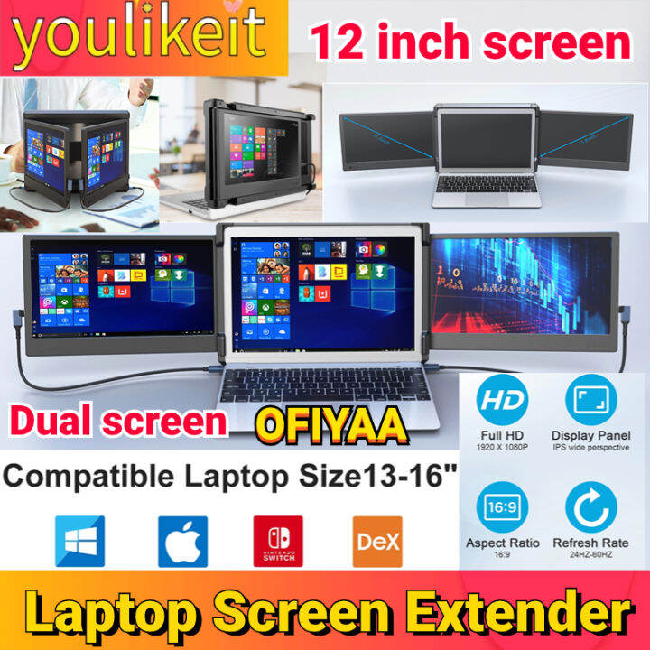 [Yulikeit] OFIYAA P2 12Inch Laptop Display Screen Triple Portable 1080p ...