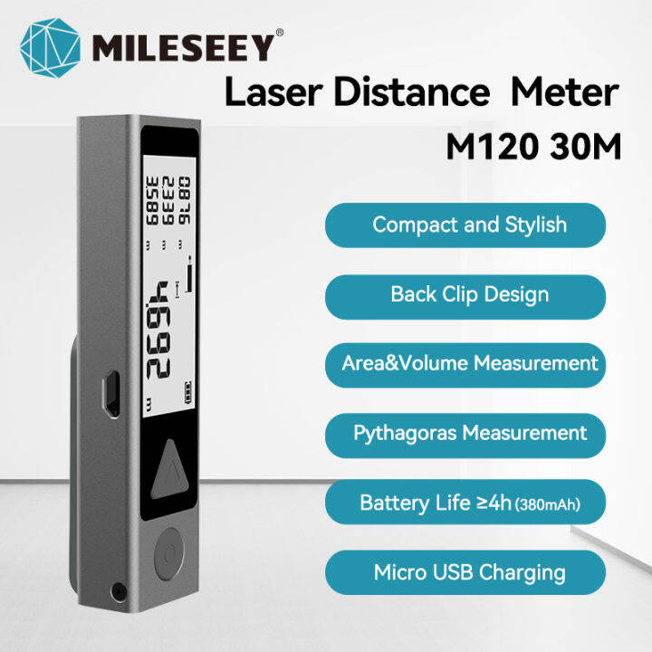 Mileseey Mini Portable Laser Rangefinder M120 30m Digital Laser Range ...