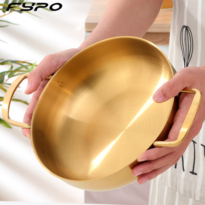 Fypo 27cm Instant Noodle Pot Korean Ramen Bowl Stainless Steel Soup Pot ...