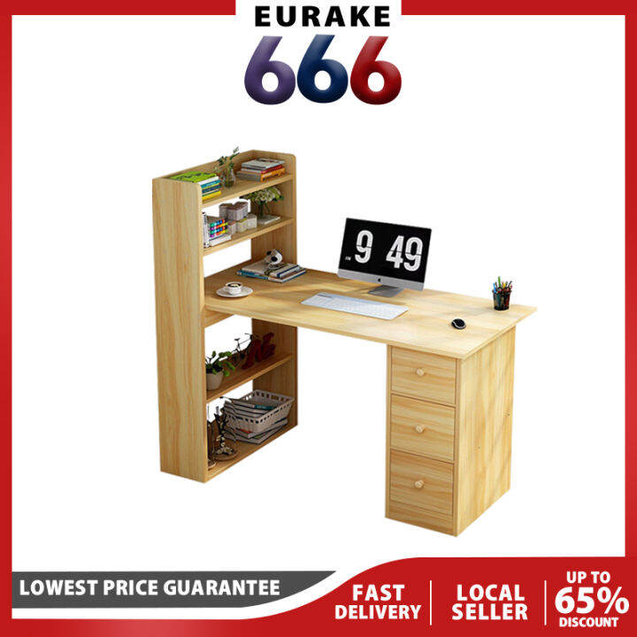 EURAKE Study Table With Drawer Computer Table Modern Simple Study Desk Office Table For Home ...