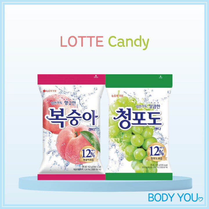 [LOTTE] Korean Green Grape & Peach Candy 153g Korean Snack Candies *Lotte | Lazada Singapore
