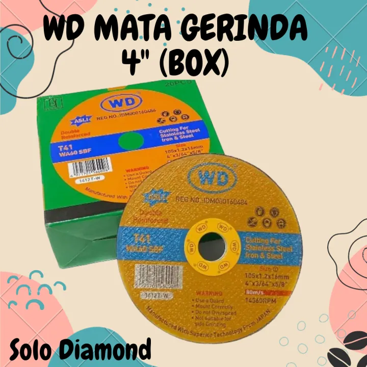 Gerinda potong besi WD / Batu Potong Merk WD 4INCH Original New / BATU ...