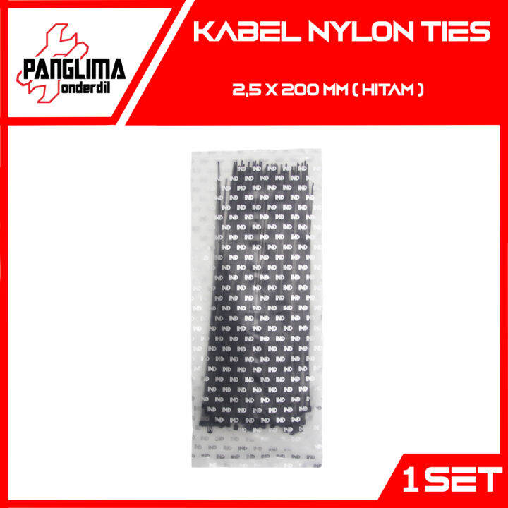 Cable Ties 2.5x200-2.5 x 200 mm Hitam Kabel-Pengikat Nylon-Nilon Tie ...