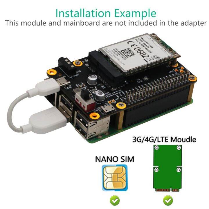 New 3G/4G/LTE Module HAT for Raspberry Pi/Samsung ARTIK/Latte Panda ...