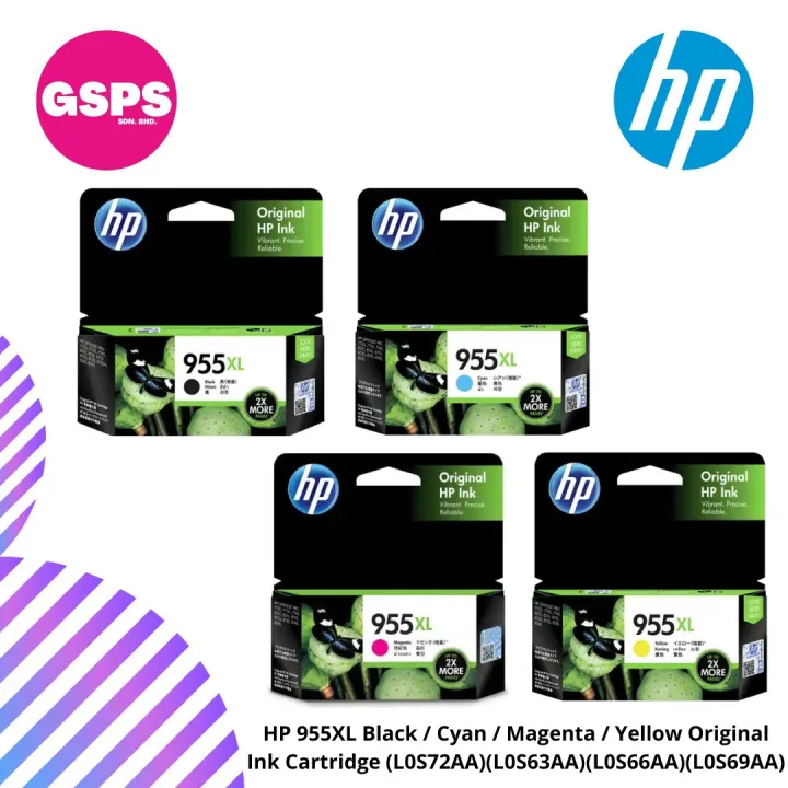 HP 955XL Black / Cyan / Magenta / Yellow Original Ink Cartridge ...