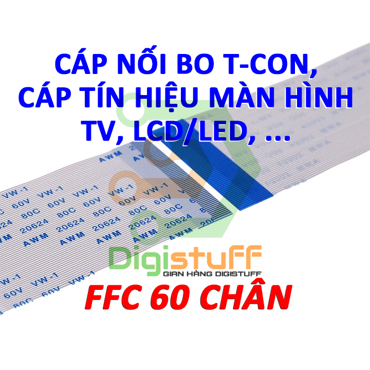 Cáp nối bo t-con ( tcon ) Ti vi TV cáp tín hiệu LCD / LED 60 chân AWM ...