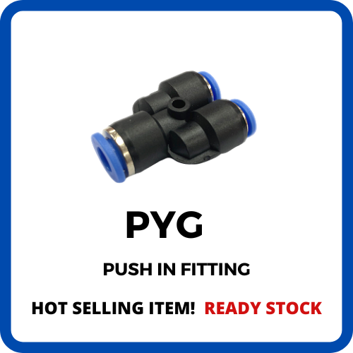 PYG Pneumatic Y Reducer Air Fitting Reducing Y Connector Push In Push ...