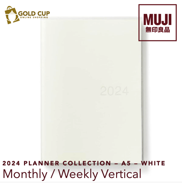 MUJI 2024 Monthly / Weekly Vertical Planner - White - A5 Size | Lazada PH
